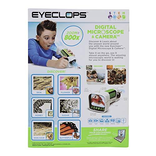 EyeClops Digital Microscope & with Built in Color Screen -800X Zoom ...