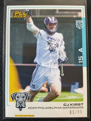 CJ Kirst 2025 Premier Lacrosse League PLL Blue Parallel RC Card #83/99 ...