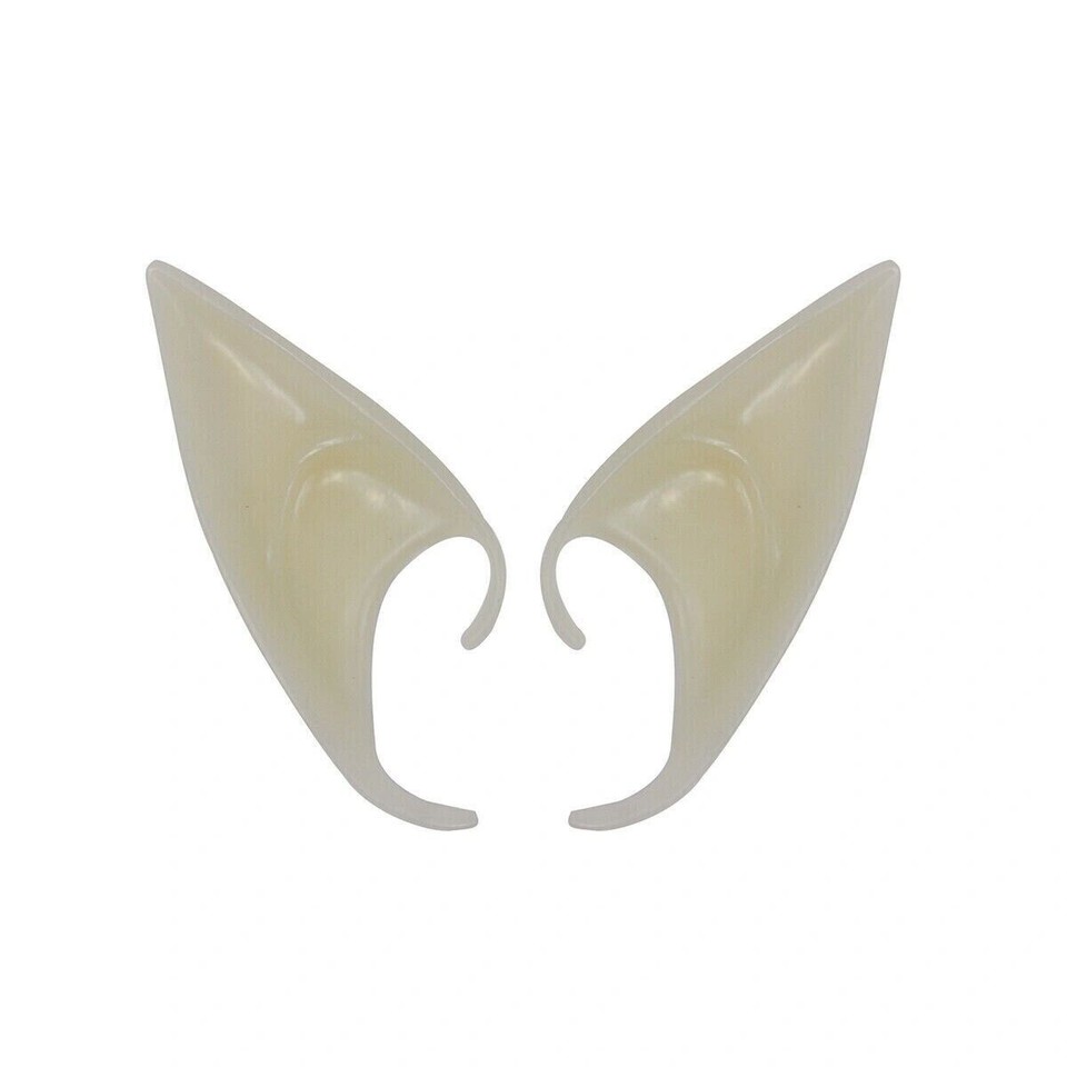4-Pr Clip LATEX GLOW/FLESH VULCAN FAIRY ELF EARS Cosplay Costume Prop ...