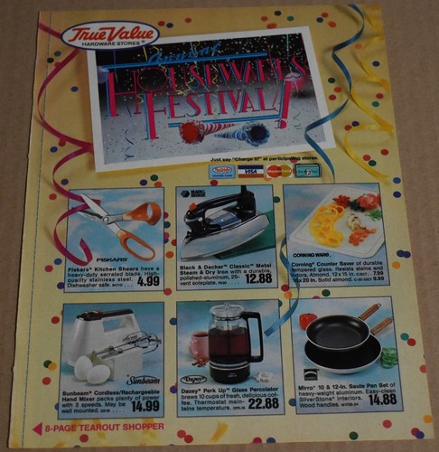 1987 Print Ad True Value Hardware Stores Housewares Festival Fiskars ...