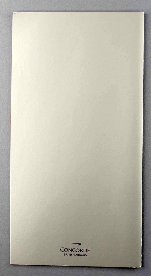 BRITISH AIRWAYS CONCORDE MENU LAST FINAL FLIGHT 24 OCTOBER 2003 BA ...