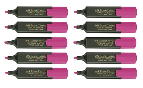 10 x Faber-Castell Textliner 48 Refill Textmarker 1 - 5 mm Marker, rosa ...