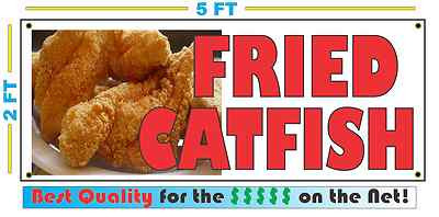 Full Color FRIED CATFISH BANNER Sign NEW XL Larger Size Best Quality ...