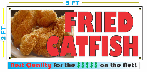 Full Color FRIED CATFISH BANNER Sign NEW XL Larger Size Best Quality ...