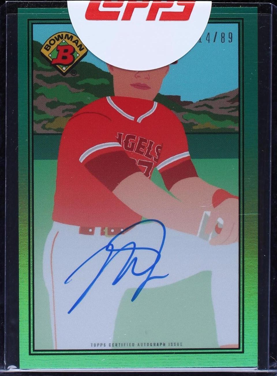 2021 Topps 1989 Bowman X Keith Shore - Mike Trout #1-A Green Foil ...