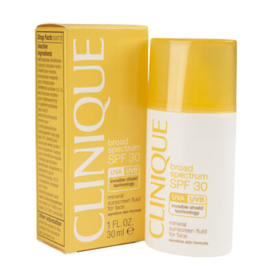 Clinique Broad Spectrum SPF 30 mineral sunscreen fluid for sensitive ...