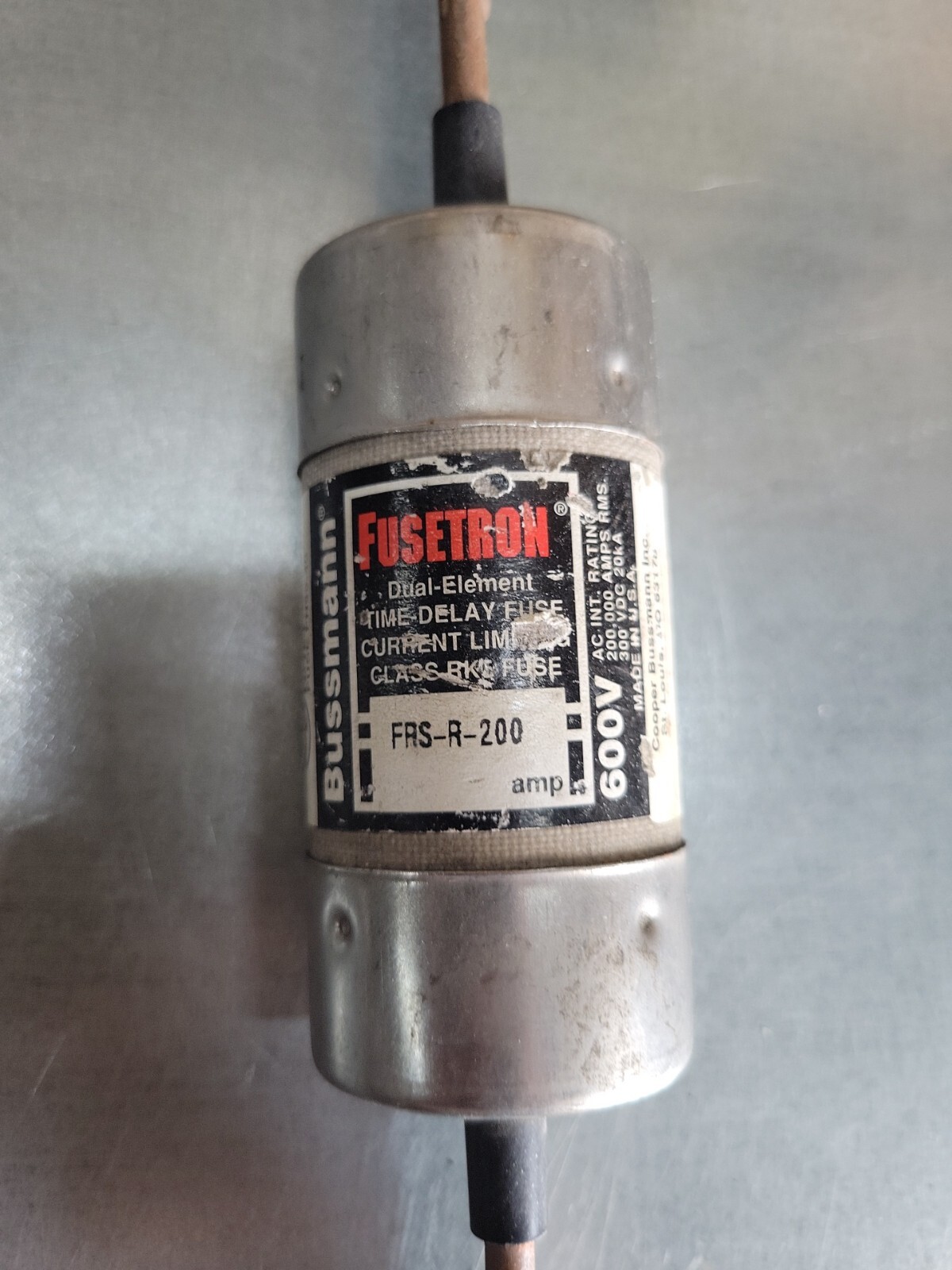 Bussmann Fusetron FRS-R-200 Fuse 600 Volt Class RK5 200 Amp FRSR200 ...
