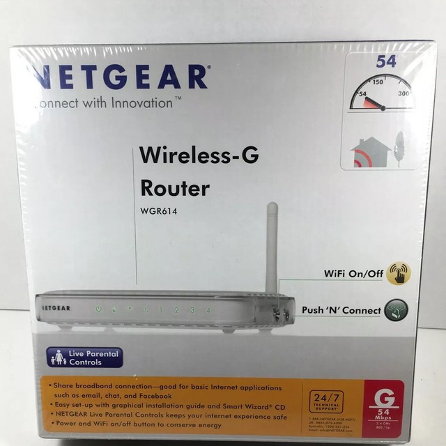 Netgear WGR614 54 Mbps 4-Port 10/100 Wireless G Router (WGR614NA) for ...