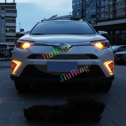 For Toyota RAV4 2016-2018 LED Driving Fog Lights DRL Daytime Running ...
