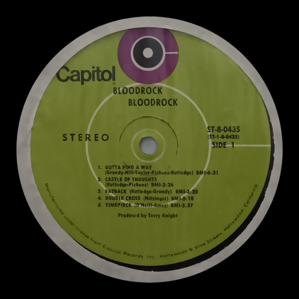 Bloodrock s/t 1970 LP Capitol Records #ST-8-0435 Rare Record Club, Disc ...