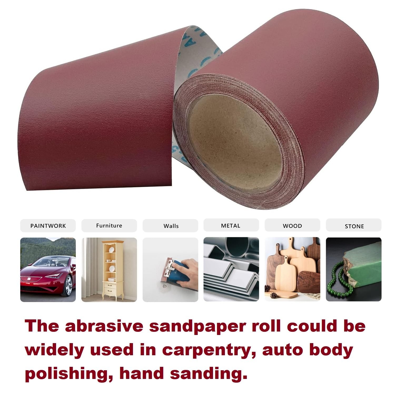 1000 Grit Sandpaper Roll, 1 metre x 115 mm Aluminum Oxide Emery Cloth ...