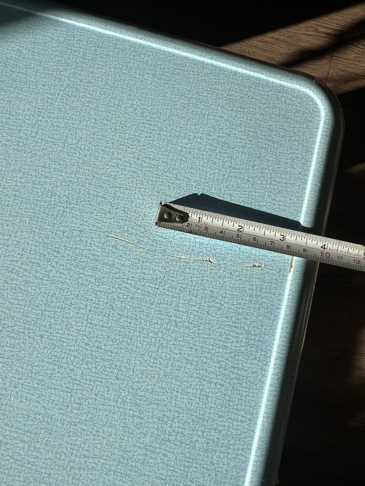 Vintage 1960s Mid Century Blue Beech Formica Drop Leaf Kitchen Dining ...