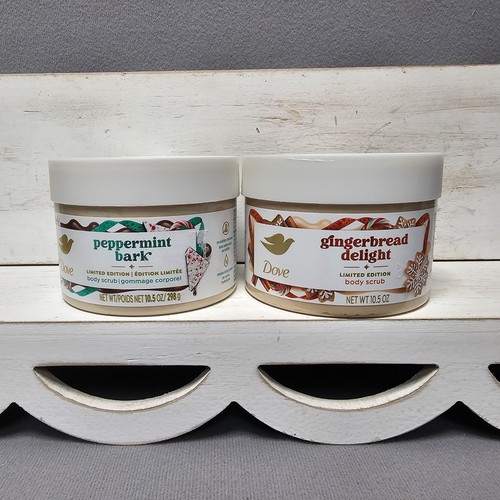 2 Dove Body Scrub Peppermint Bark & Gingerbread Delight LIMITED EDITION ...