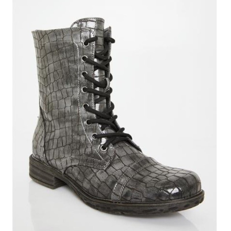 VERY VOLATILE Womens Underground Faux Leather Snake Print Combat Boot ...