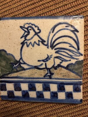 Wonderful Rooster square ceramic tile M A Hadley look | eBay