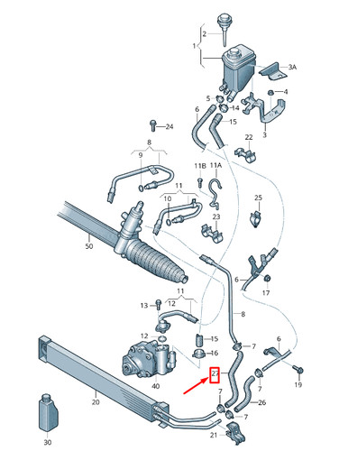 NEW VW TOUAREG 7P POWER STEERING RETURN HOSE 7P6422895E ORIGINAL | eBay