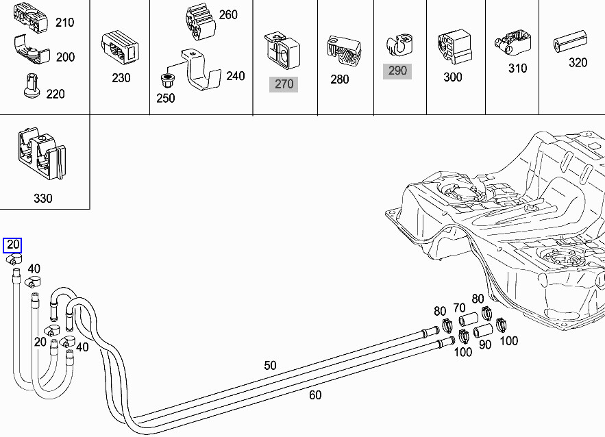 Mercedes Security Anti-Tamper Hose Pipe Line Clip Clamp A0059971990 New ...