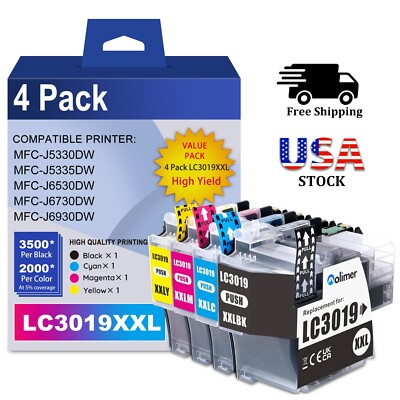 LC3019 XXL Ink Cartridge Set for Brother MFC-J5330DW (4-Pack, BK/C/M/Y ...