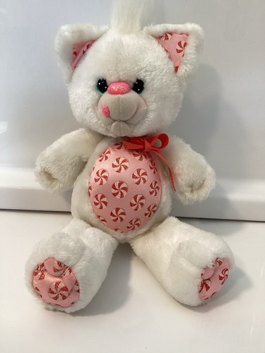 Vintage 1989 Kenner Hallmark Yum Yums Peppermint White Kitty 13" Plush ...