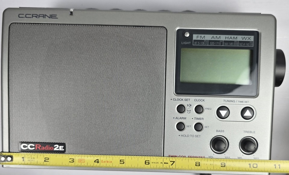 C.Crane CC Radio 2E Black AM FM WX 2-Meter HamBand Radio NOAA Weather ...