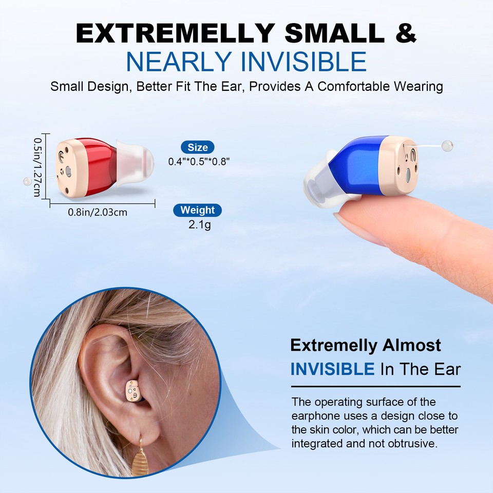 Adjustable Rechargeable In Ear Hearing Aids for Hearing Loss With ...