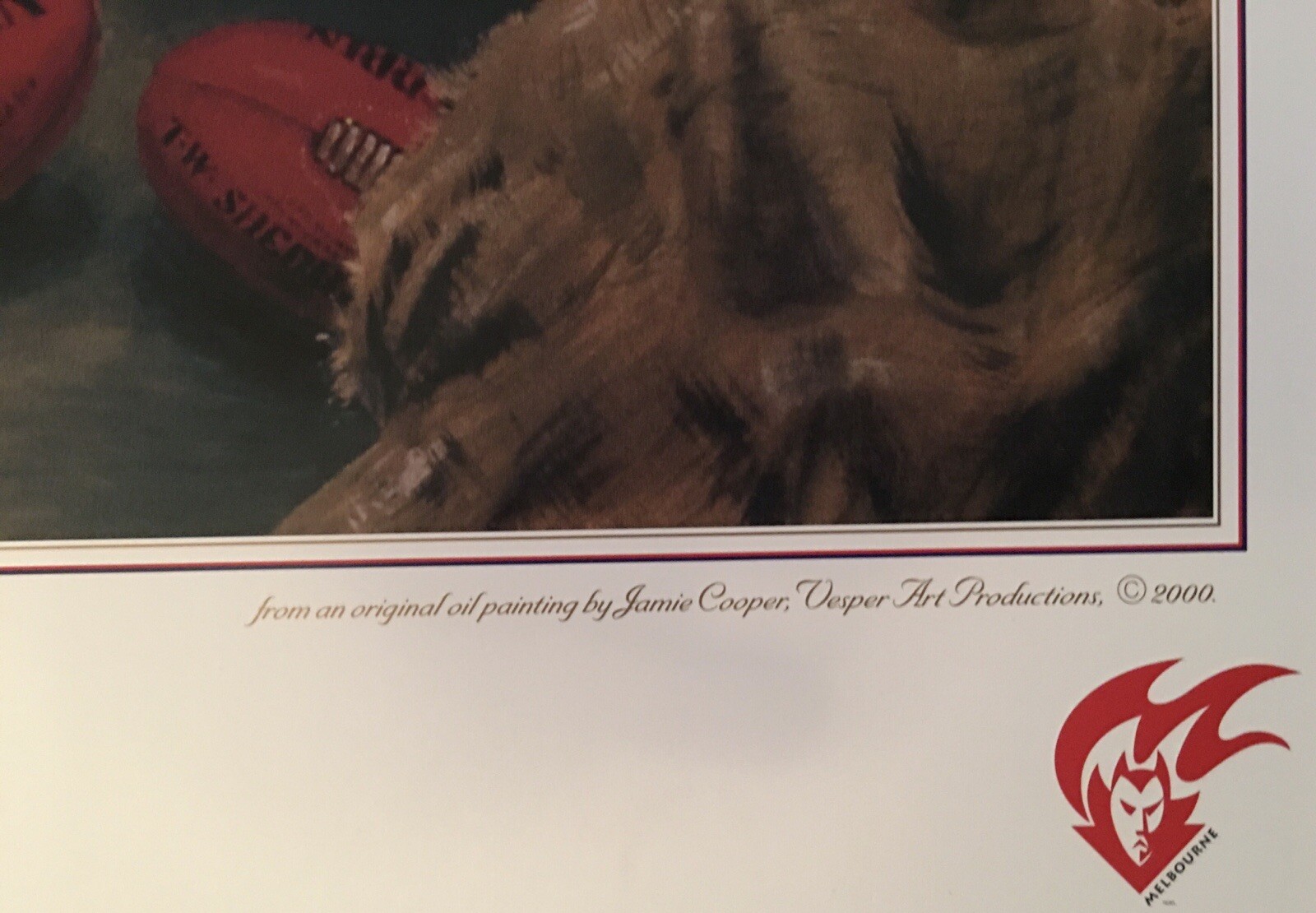 RON BARASSI & ROBERT FLOWER Signed Print Melbourne Team of the Century ...