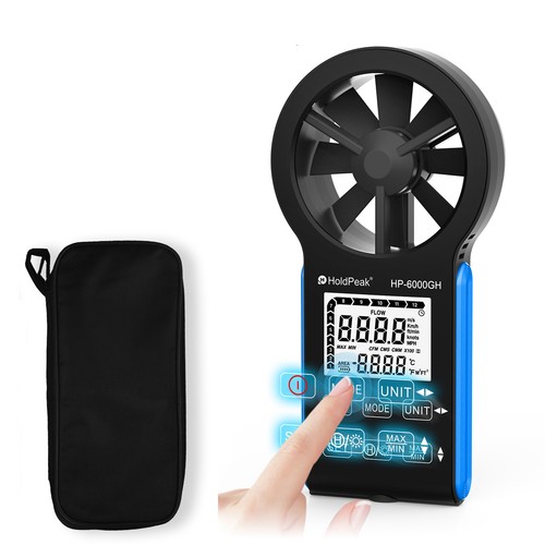 Rechargeable Anemometer HVAC Wind Speed Meter CFM Meter Waterproof ...