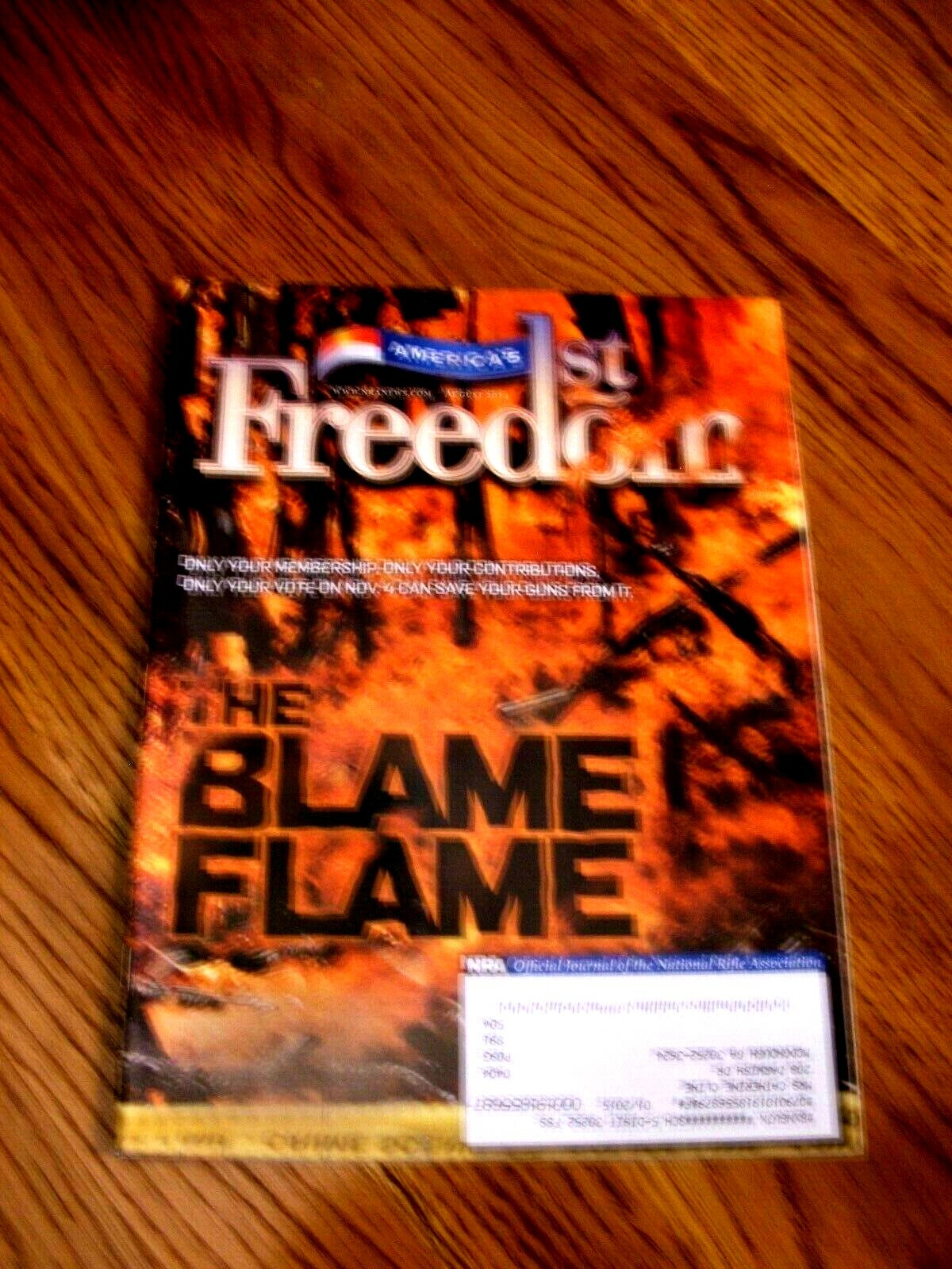2014 America's 1st Freedom (NRA) Magazine AUG 2014 THE BLAME FLAME | eBay