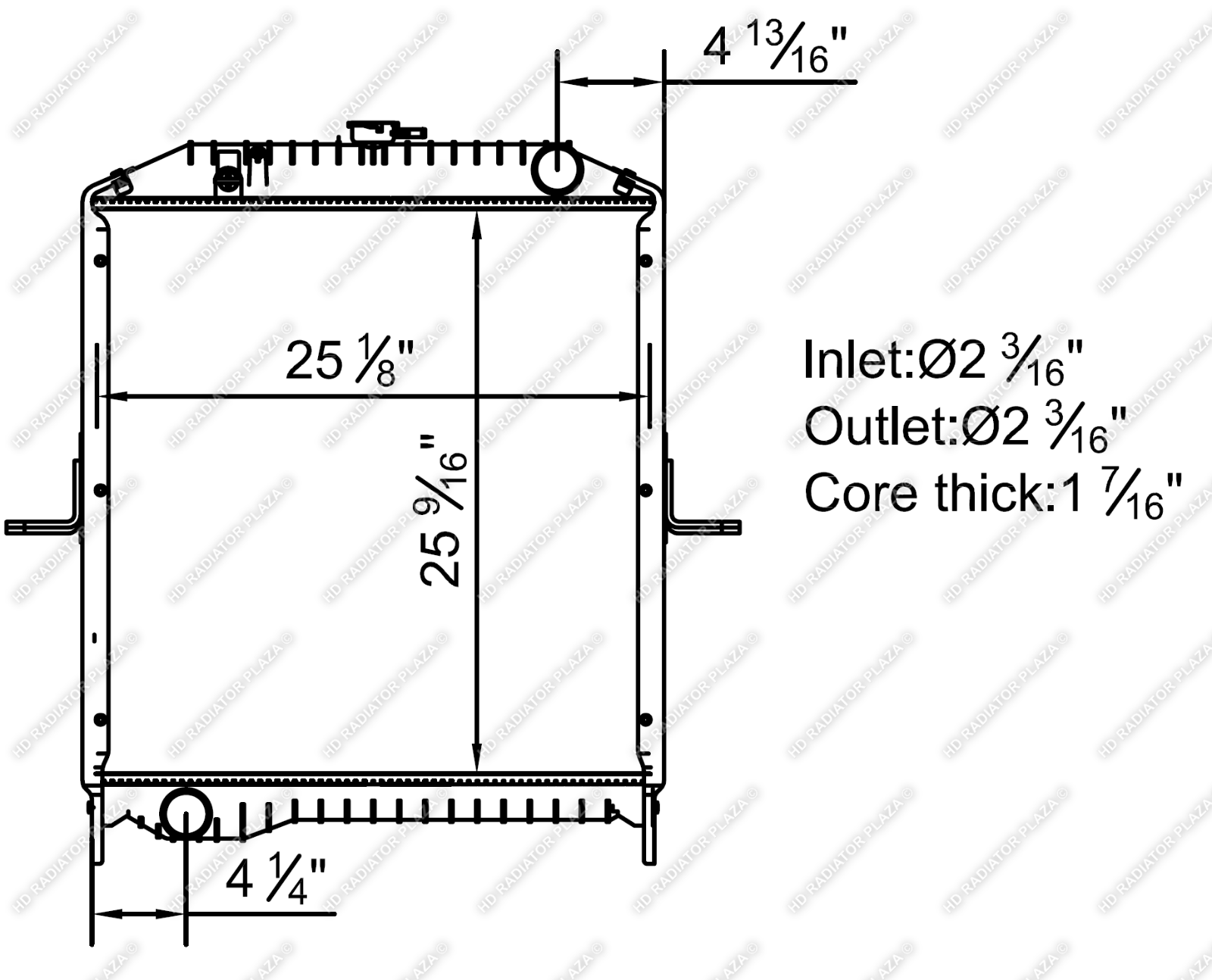 Radiator For UD Truck 1800 2000 2300 2600 3300 J08E 25 9/16" x 25 1/8 ...
