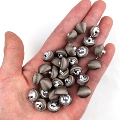 50X Cloth Buttons Satin Covered Buttons Metal Shank for Dress Blazer ...