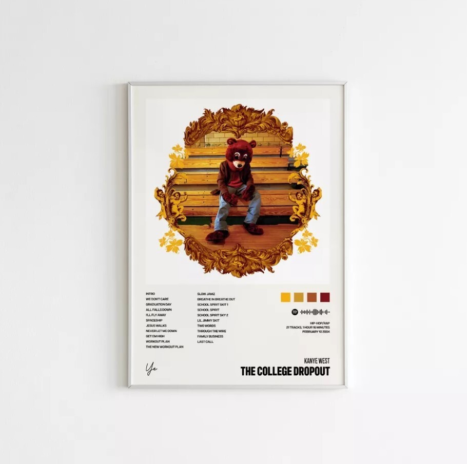 Kanye West, The College Dropout Album Art Poster, Print, Music ...