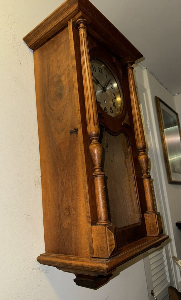 Antique German Box Regulator Wall Clock, Westminster Quarter Strike ...