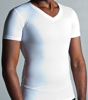 GC2 Compression V-neck Gynecomastia Undershirt Med Wht Designed for ...