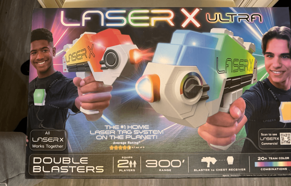 Laser X Ultra Double Blasters Laser Tag Game 2 Players Blue & Red OS | eBay