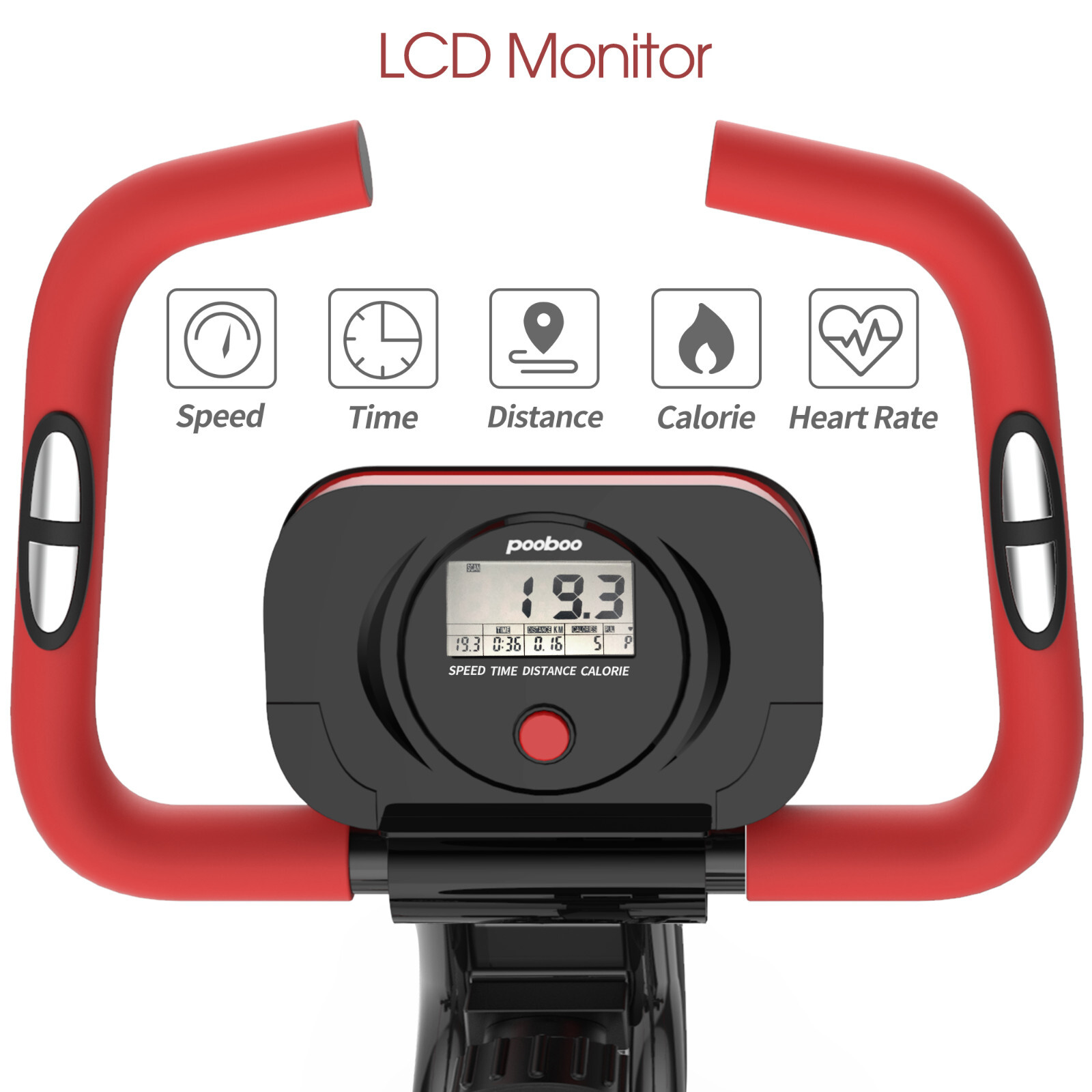 Pooboo Indoor Exercise Bike Stationary Cycling Bicycle Cardio Fitness ...