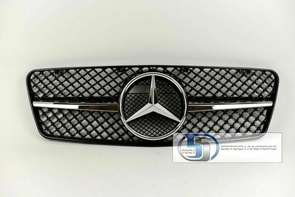 Mercedes W208 CLK Single FIN Grille Grill CLK320 CLK430 1 Fin Black 97 ...