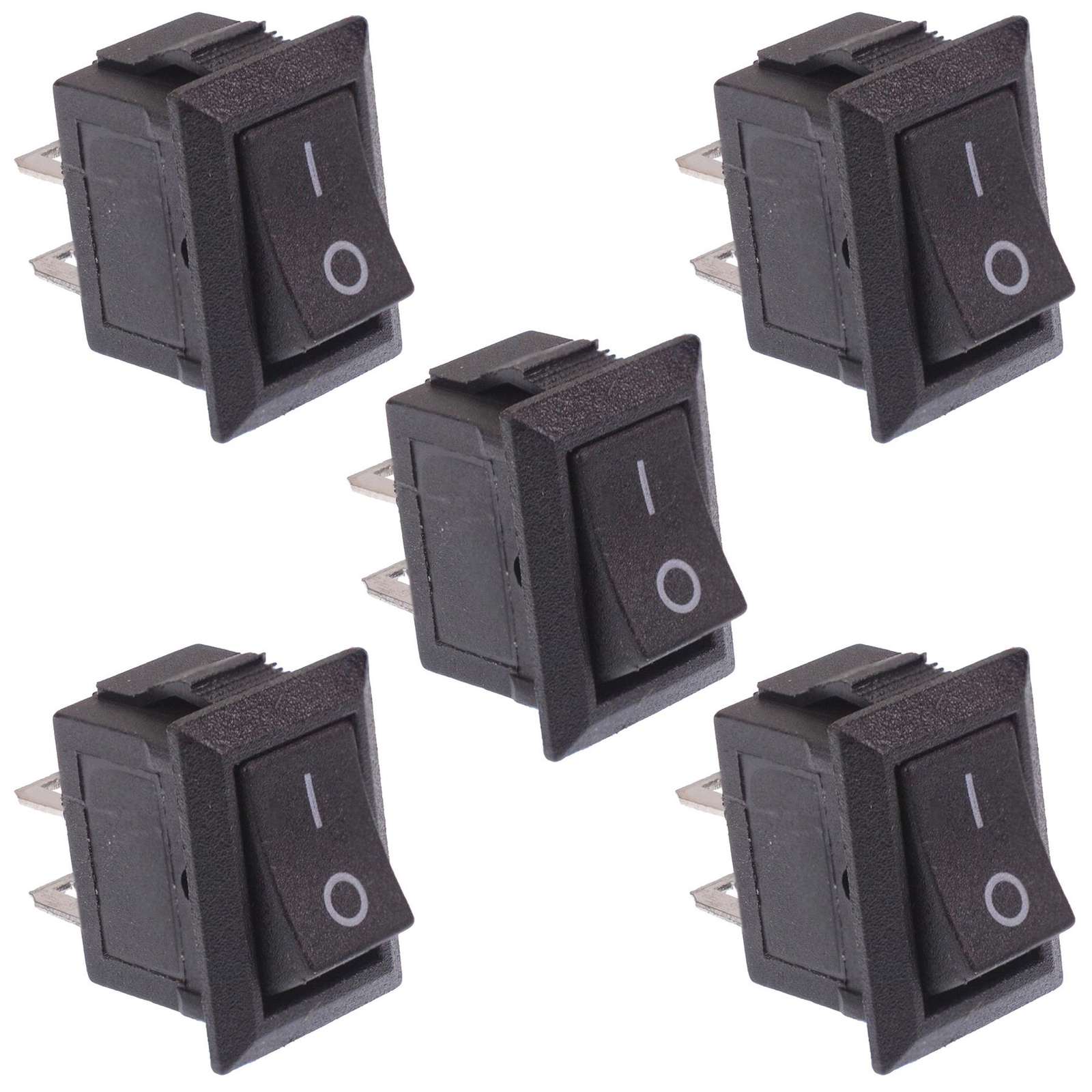 5 x Small Mini On/Off Rocker Switch Rectangle SPST 12V Car Dash Model ...
