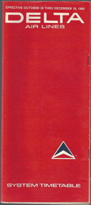 Delta Air Lines system timetable 10/26/69 [7123] Buy 4+ save 25% | eBay