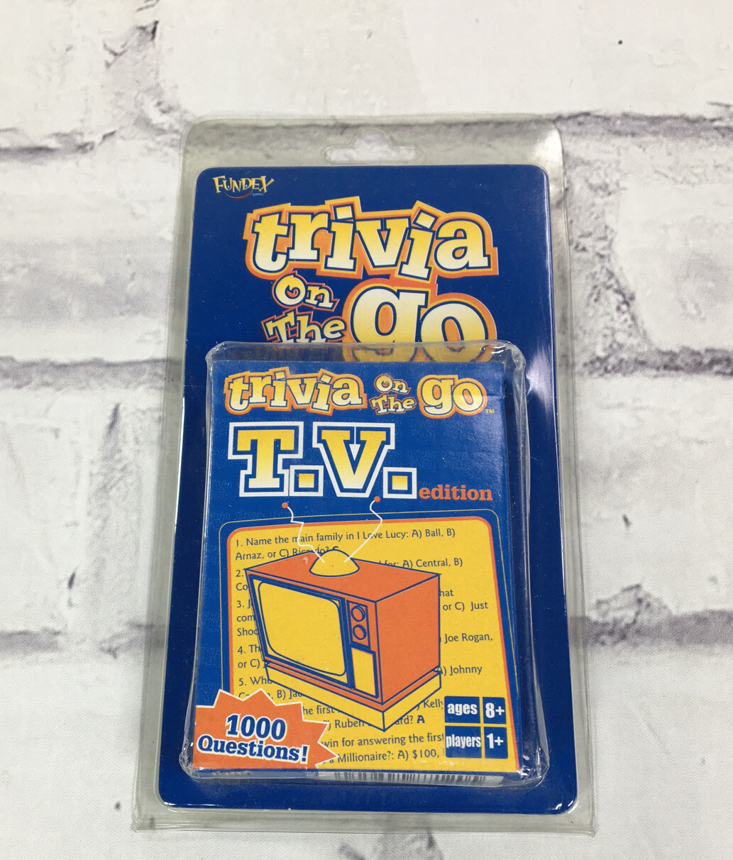 Fundex Trivia on The Go T.v. Edition 1000 Questions 50 Cards Deck 8 for ...