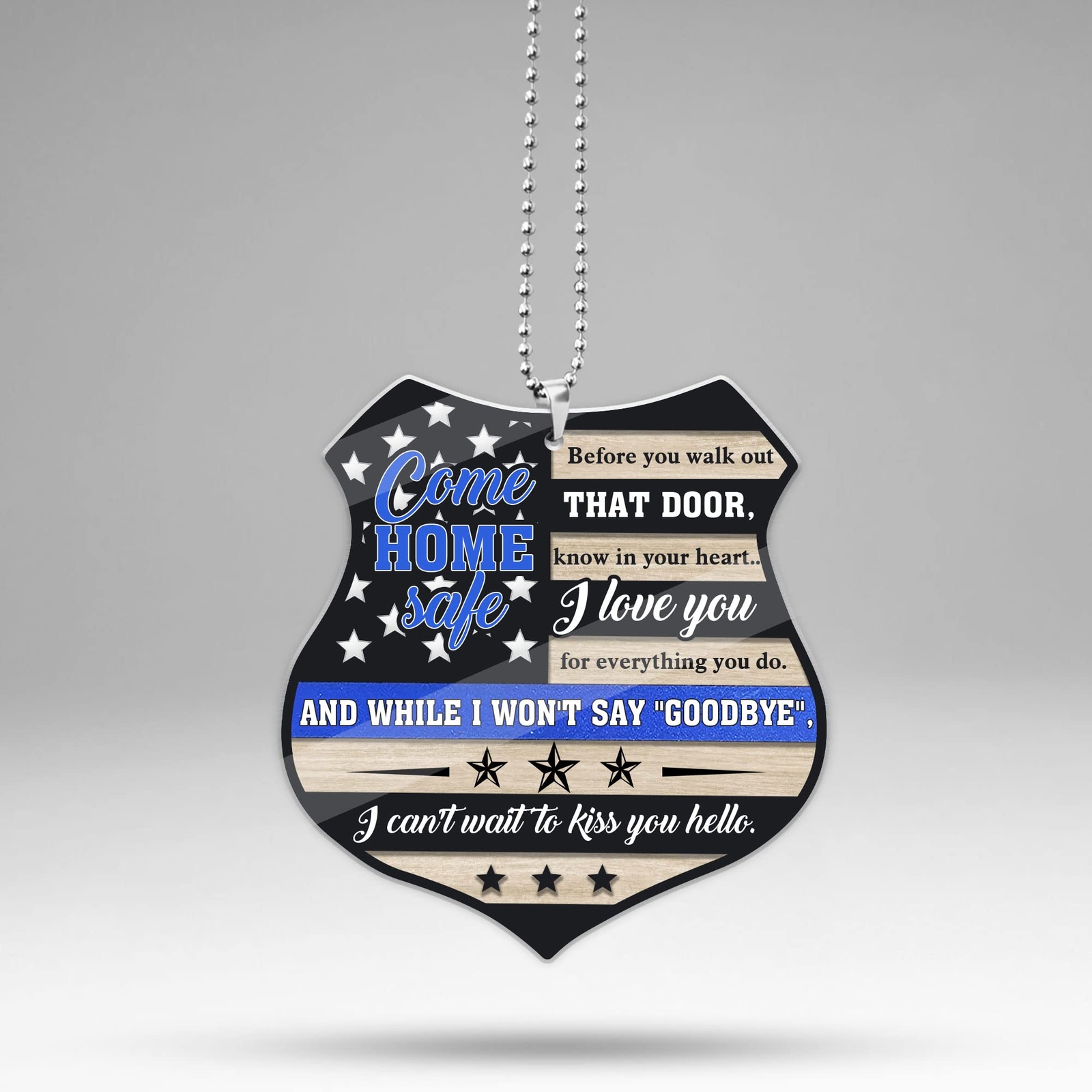 Police Car Hanging Ornaments Police Come Home Safe Acrylic Sign Cop ...