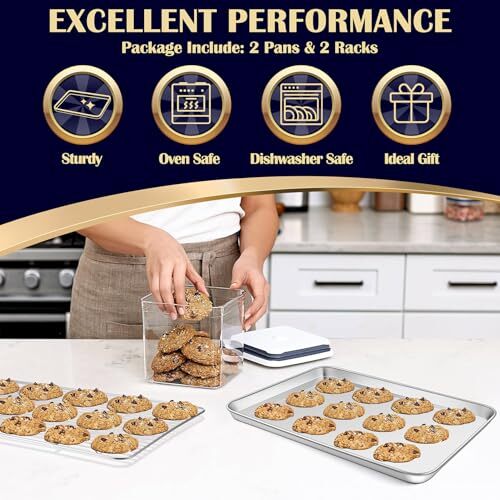 12.5 Inch Baking Sheet Pan With Cooling Rack Set2 Pans & 2 Racks ...