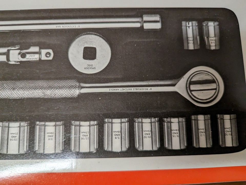 Vintage 1980s BMC Taiwan Metrinch Socket Ratchet Set 3/8 SAE Metric ...