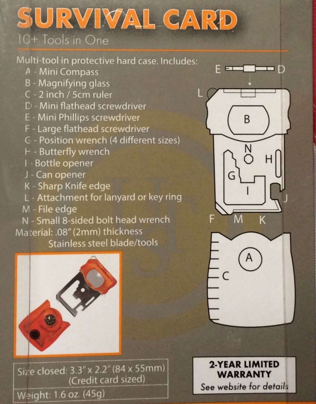 Survival Card 10 tools in one emergency equip disaster gear compact ...