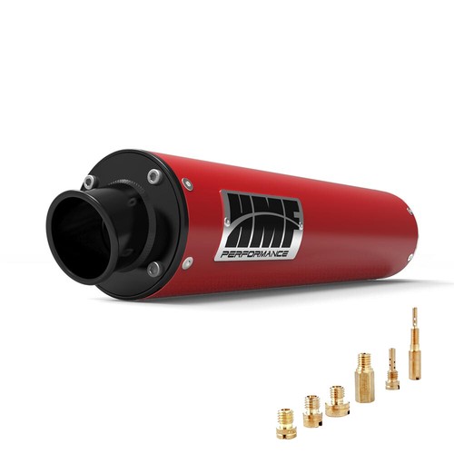 HMF Yamaha Raptor 250 Slip On Exhaust Red-Candy w/Bk Turn Down + Jets ...