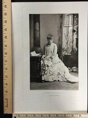 Rare Antique Original VTG Agnes Booth Mrs Ralston Stage Star Engraving ...