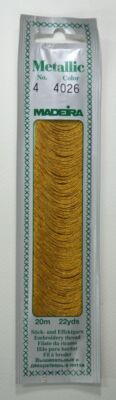 Madeira No. 4, 20m Metallic Hand Embroidery Thread, AMBER Colour 4026 ...
