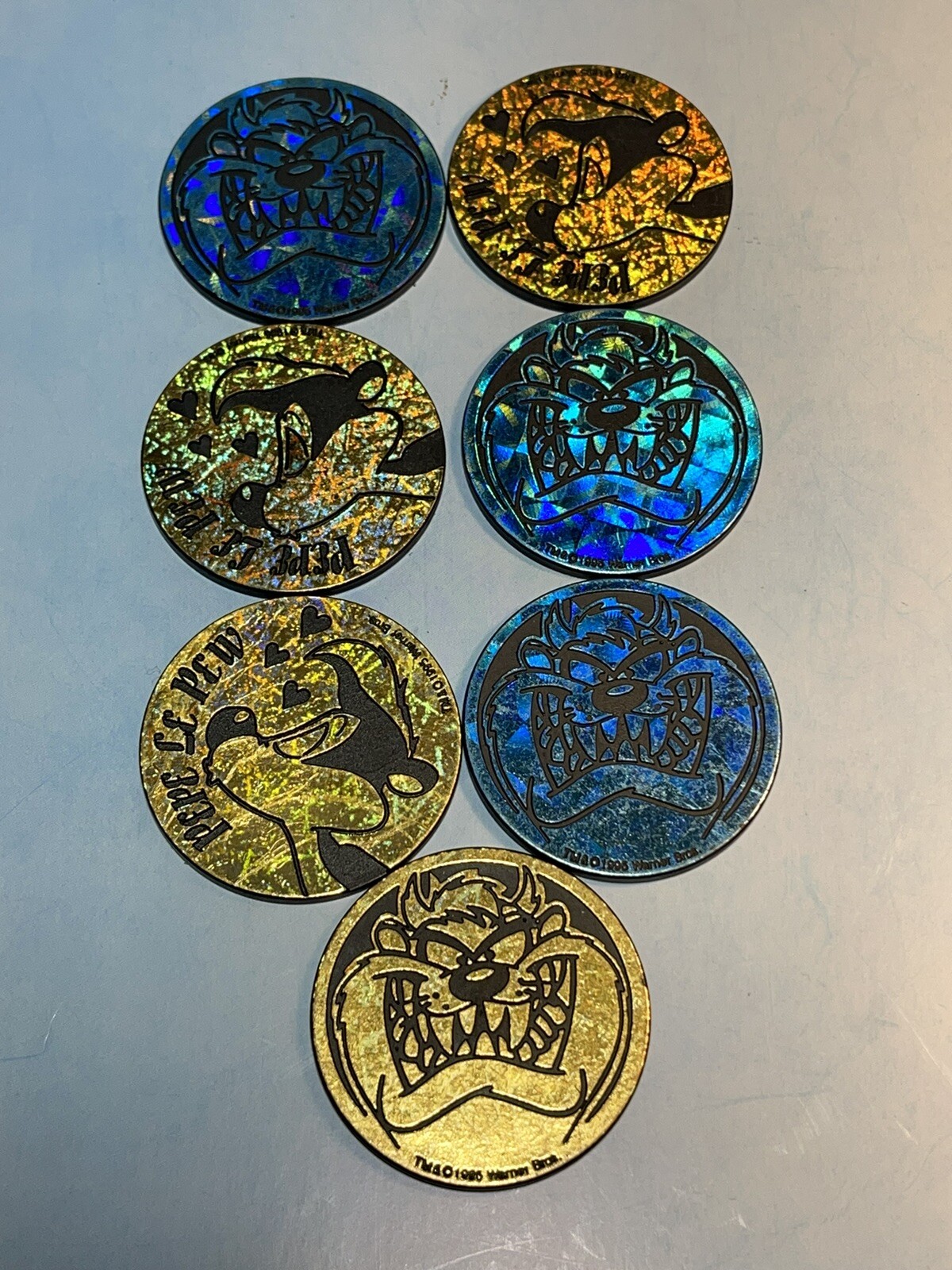 Lot of 7 Plastic POG Slammers Looney Tunes The World POGS Federation ...