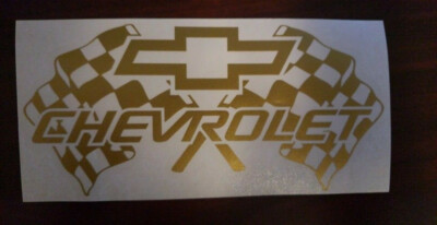 Gold Chevy Chevrolet Bowtie die cut vinyl decal sticker racing car ...
