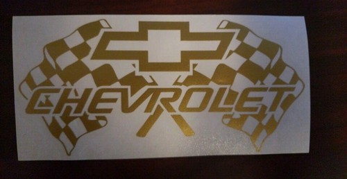 Gold Chevy Chevrolet Bowtie die cut vinyl decal sticker racing car ...