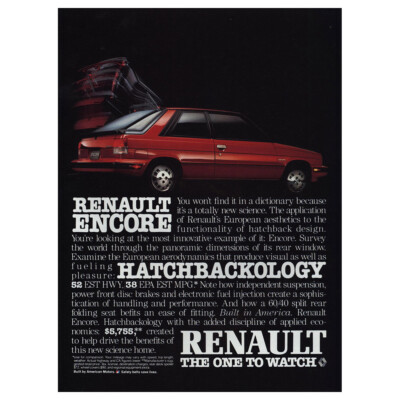 1984 Renault Encore: Hatchbackology Vintage Print Ad | eBay